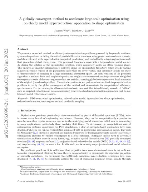 Pdf A Globally Convergent Method To Accelerate Large Scale Optimization Using On The Fly Model