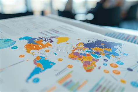 World Map With Data Visualization Stock Illustration Illustration Of