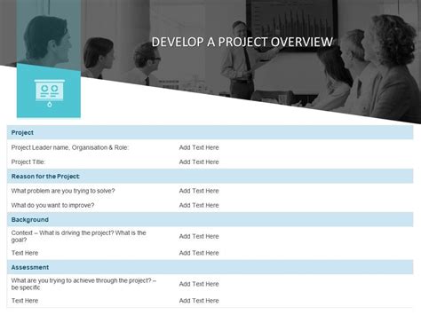 Develop A Project Overview Ppt Powerpoint Presentation Outline Brochure PowerPoint Slides