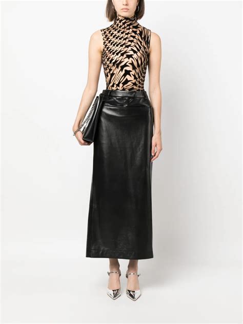 Mugler Star Print Mesh Bodysuit Farfetch