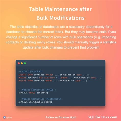 Tobias Petry On Linkedin ⚡️ Database Tip Without Proper Statistics