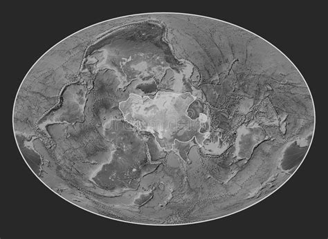 Eurasian Tectonic Plate Grayscale Fahey Oblique Boundaries Stock Illustration Illustration