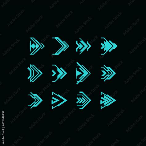 Futuristic Arrow Hud And Navigation Pointers Blue Neon Light Arrow Cursor Stock Vector Adobe