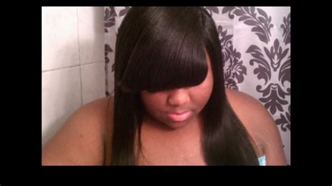 Quick Weave Natural Bang Hair Tutorial Youtube