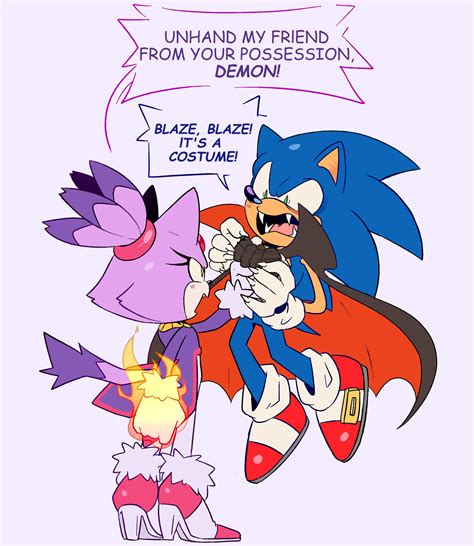 Sonic The Hedgehog Blaze The Cat And Sonic The Hedgehog Sonic And 1 More Drawn By