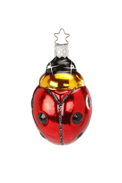 ᐅ Елочная игрушка Божья коровка 8 5 см Inges Christmas красный размер цена 81 Byn
