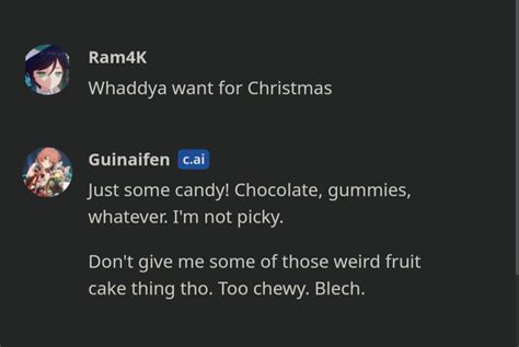 Asking My Hsr Chatbots What They Want For Christmas Aka The Most