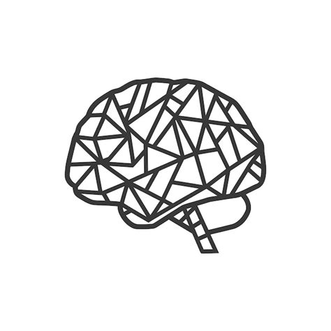 geometric representation of a human brain premium ai generated vector