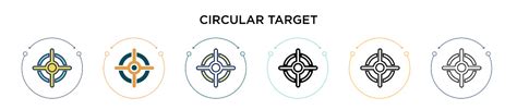 채워진 가는 선 윤곽선 및 획 스타일의 원형 대상 아이콘입니다 두 가지 색상과 검은 색 원형 대상 벡터 아이콘 디자인의 벡터 그림은 모바일 Ui 웹에 사용할 수 있습니다