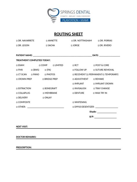 Routing Sheet Doctor Master Form Pdf