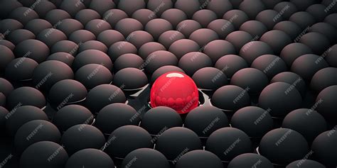 Premium Photo Black Single Blob In The Middle Of A Pool Of Red Balls