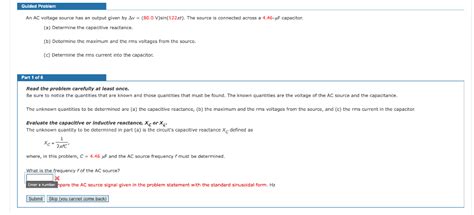 Solved Guided Problem An AC Voltage Source Has An Output Chegg Com