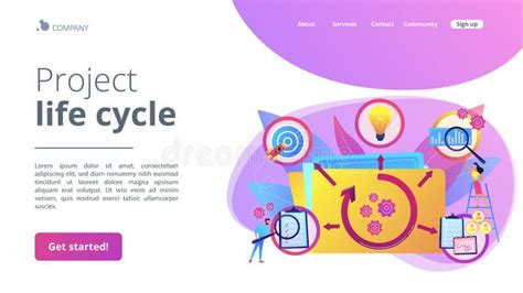 Project Life Cycle Concept Landing Page Stock Vector Illustration Of