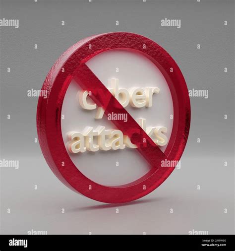 Beautiful Abstract Illustration Cyber Attack Forbidden Prohibiting Sign Prohibition Warning