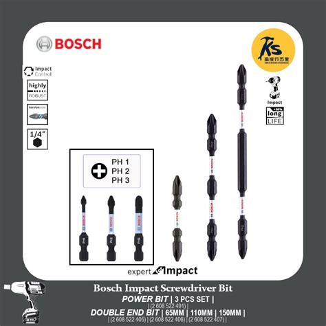 Bosch Impact Screwdriver Bit Power Bit 3 Pcs Set Double End Bit