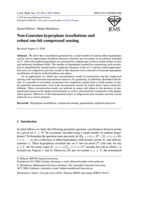 Pdf Non Gaussian Hyperplane Tessellations And Robust One Bit