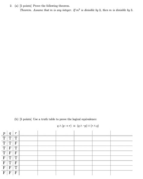 Solved A Points Prove The Following Theorem Chegg