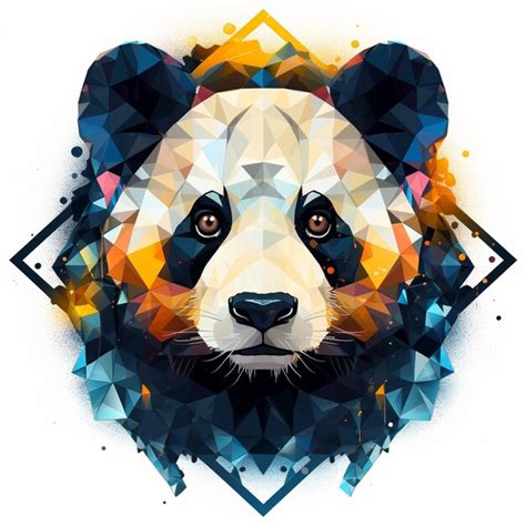 Premium Ai Image Araffe With A Geometric Pattern Of A Pandas Face Generative Ai