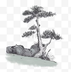 古风松柏素材图片免费下载 千库网