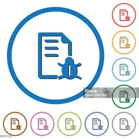 Bug Report Icons With Shadows And Outlines Stock Illustration