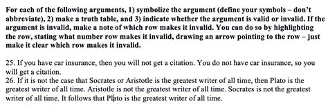 solved for each of the following arguments 1 symbolize the
