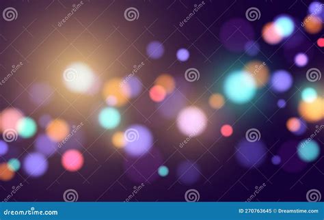 City Lights Of Night Bokeh Abstract Background Vector Eps 10