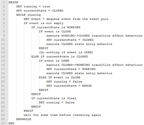 8 A Pseudo Code Description Of The Execution Semantics Of Shop