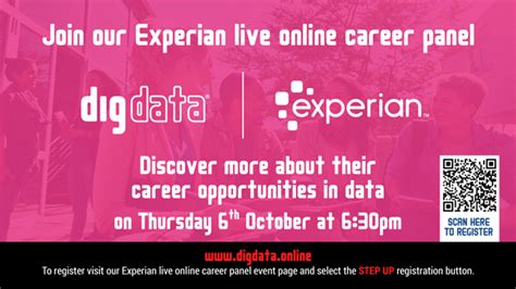 Experian Live Online Career Panel Marketing Pack Digdata A Data Inspiration Group Programme