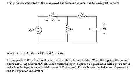 Solved This Project Is Dedicated To The Analysis Of RC Chegg Com