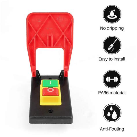 Off On Red Cover Emergency Stop Push Button Switch 16A Off Undervoltage Protection