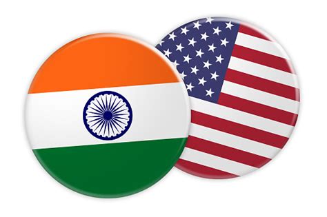 뉴스 개념 인도 깃발에 미국 플래그 단추 백색 배경에 3d 그림 3차원 형태에 대한 스톡 벡터 아트 및 기타 이미지 3차원 형태 International Match