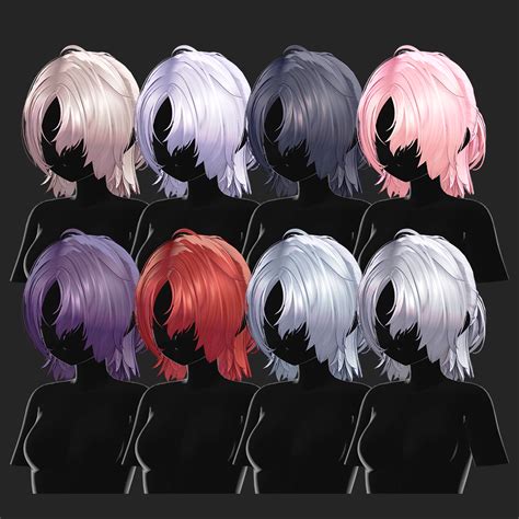 【12 Avatars Vrc Hair】downer Half Up Hair Black Smith〈ﾌﾞﾗｯｸｽﾐｽ〉 Booth