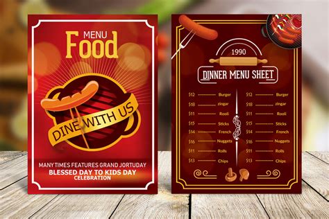 Food Menu Two Sided Template By Designhub Thehungryjpeg