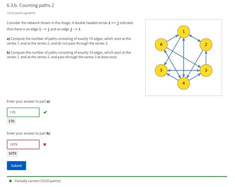 Solved 6 3 B Counting Paths 2 10 20 Points Graded Chegg