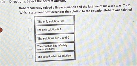 10 Directions Select The Correct Answer Robert Correctly Solved A