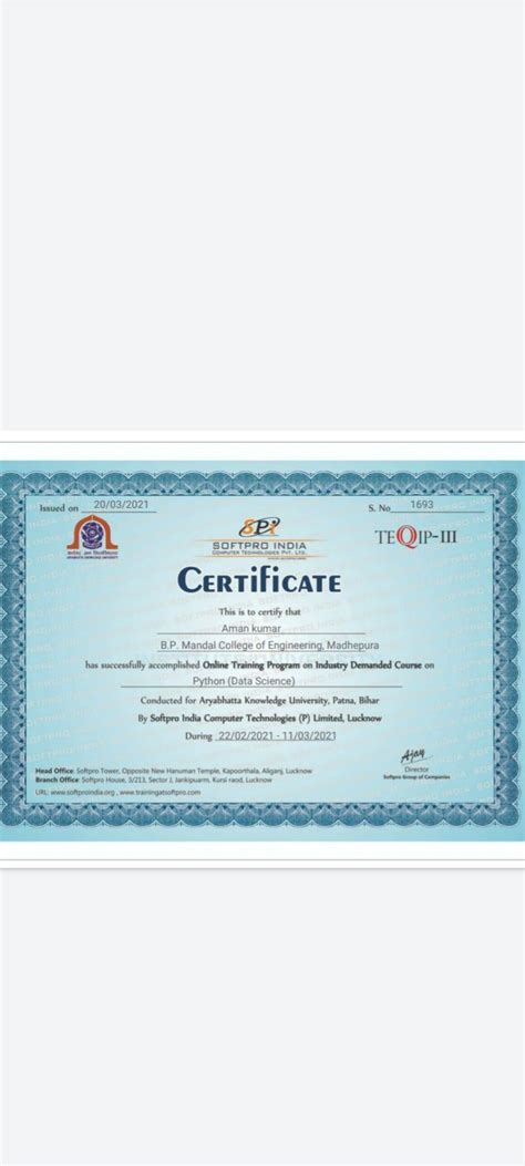 Aman Kumar On Linkedin Python Certificate