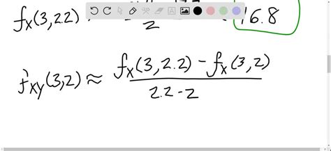 Use The Table Of Values Of Fx Y To Estimate The Values Of Fx3 2