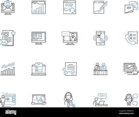 Content Marketing Outline Icons Collection Content Marketing