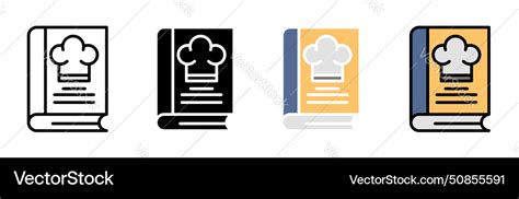 Recipe Book Icon Set Cookbook Gastronomy And Chef Vector Image