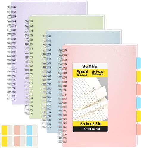 Mstonal 3 Pack Spiral Notebooks B5 Notebook College Ruled