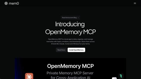 Openmemory Mcp私有记忆基础设施，支持在兼容mcp的工具（如cursor、claude Desktop和windsurf）之间