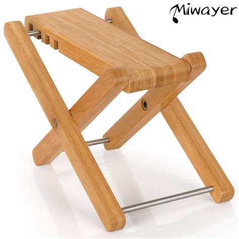 발받침대 Miwayer 기타 풋스툴 4 단계 높이 조절 가능 기타 풋레스트 접이식 연주용 티몬
