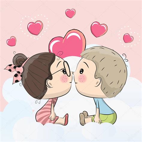 Images Cute Cartoon Kissing Cute Cartoon Boy And Girl Are Kissing