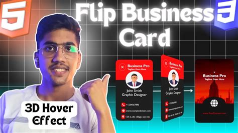 How To Make Flip Business Card In Html And Css Bca Wala Coder Youtube