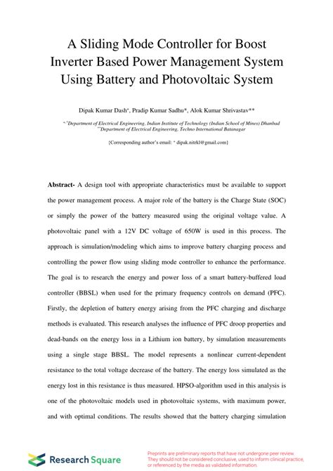 Pdf A Sliding Mode Controller For Boost Inverter Based Power