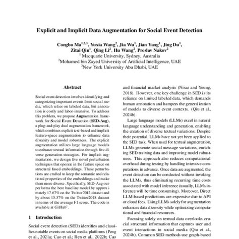 Explicit And Implicit Data Augmentation For Social Event Detection Acl Anthology