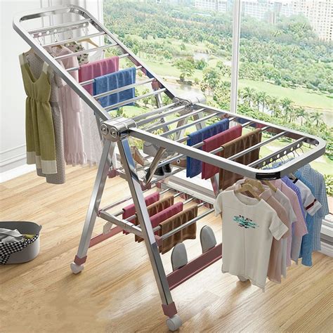 Sampayan Heavy Duty Stainless Steel Cloth Drying Rack With Wheel