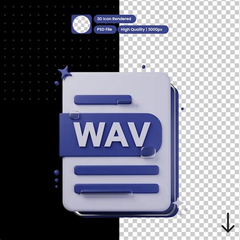 Premium Psd Psd 3d Illustration Of Wav Format