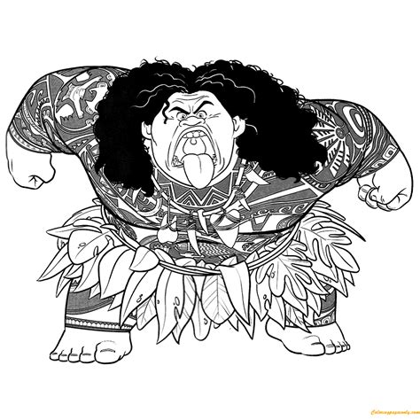Coloring Pages Moana Maui