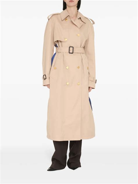 Gucci Graphic Print Trench Coat Brown Farfetch Uk